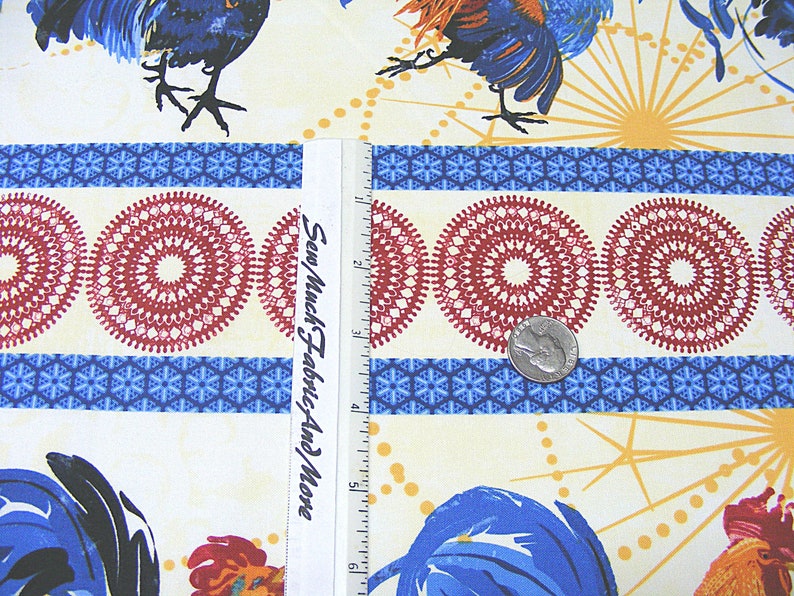 French Country Bright & Early Rooster Fabricpanel23 X - Etsy
