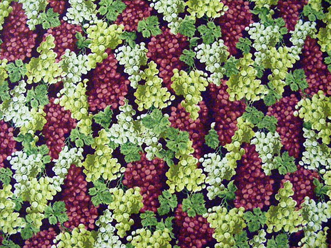 Clusters of Grapes Fabric-wine Grapes-by the Yard-cotton-timeless ...