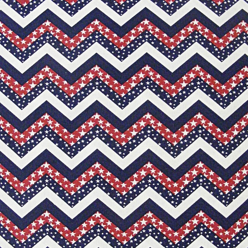 Blue Chevron Fabric - Etsy