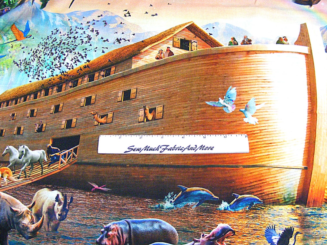 Noah's Ark large fabric panel-36 x 44Artworks | Etsy
