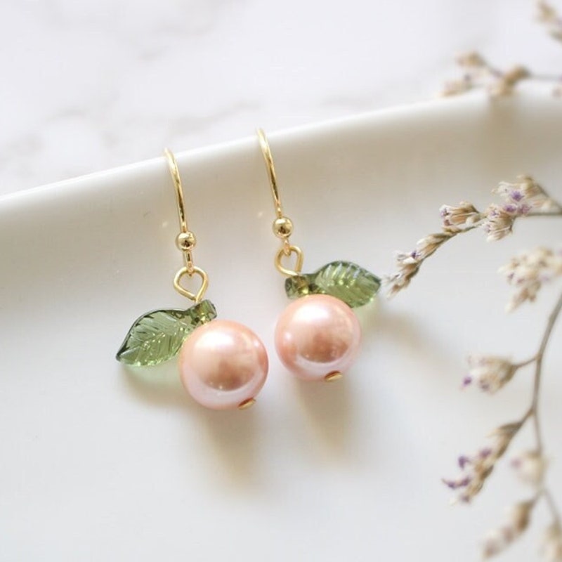 Peach Earrings - Etsy