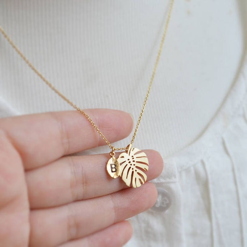 Monstera necklace Tropical Leaf necklace Tree Nature | Etsy