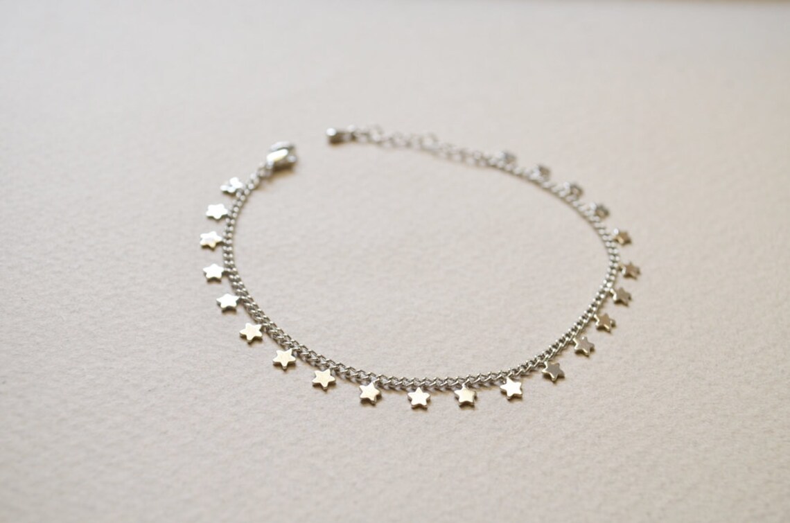 Star bracelet Star chain bracelet Dainty Ankle bracelet | Etsy