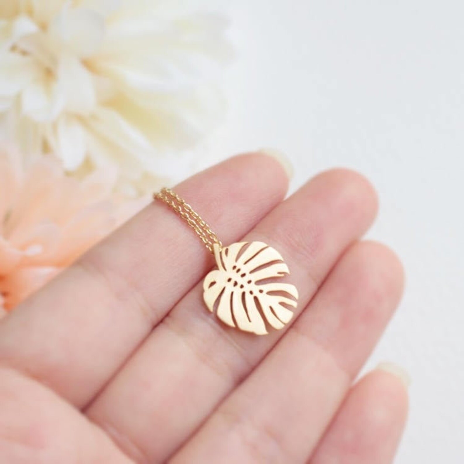 Monstera Necklace Tropical Leaf Necklace Tree Nature - Etsy