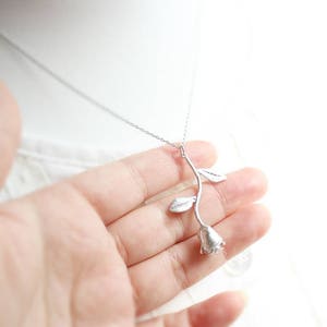 Rose Necklace Flower Necklace Personalized Initial Necklace - Etsy