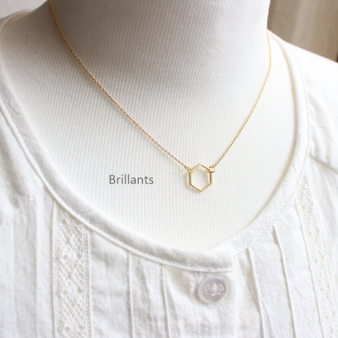 Hexagon Necklace Geometric Necklace Honeycomb Necklace | Etsy