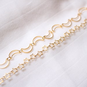 Star Link Bracelet Moon Link Bracelet Moon Star Simple - Etsy
