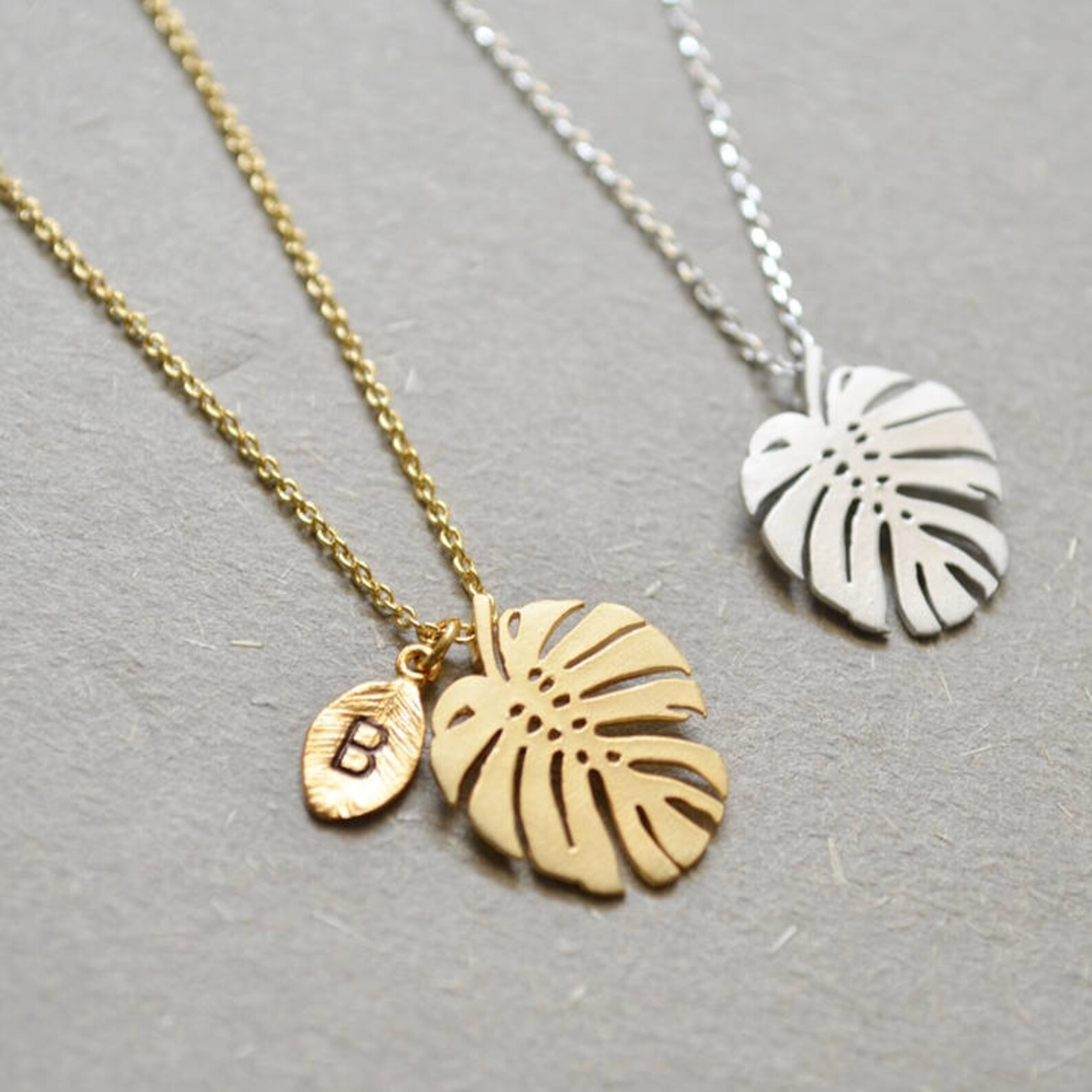 Monstera Necklace Tropical Leaf Necklace Tree Nature - Etsy