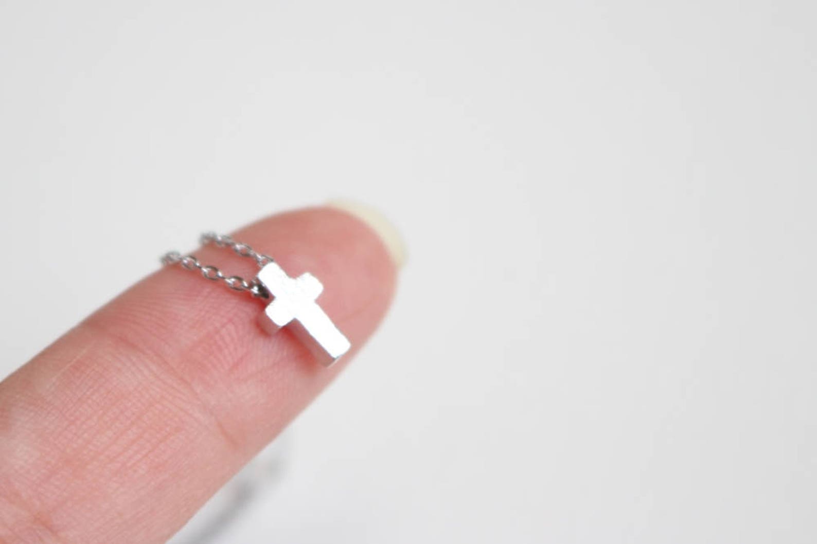 Tiny Cross Necklace in Gold or Silver Tiny Necklace - Etsy
