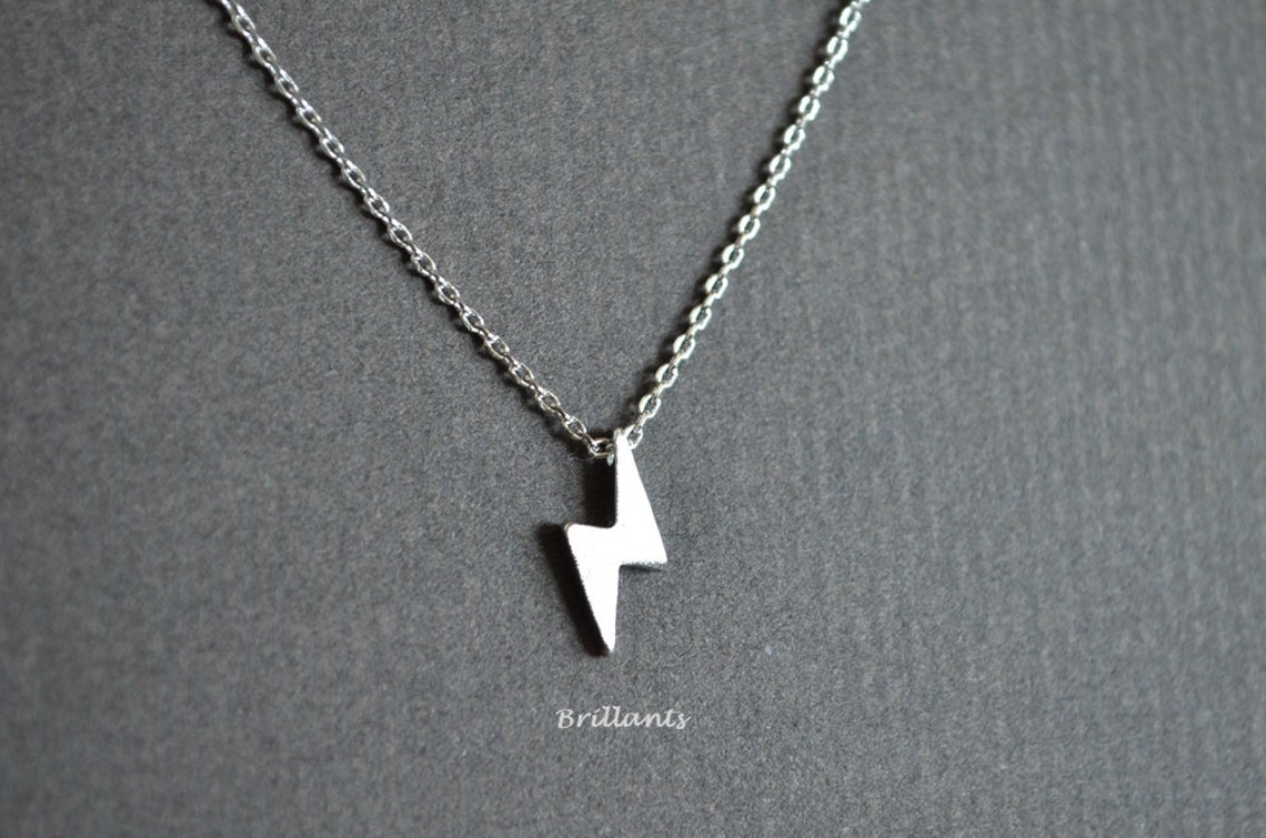 Tiny Lightning Necklace Thunder Necklace the Flash - Etsy