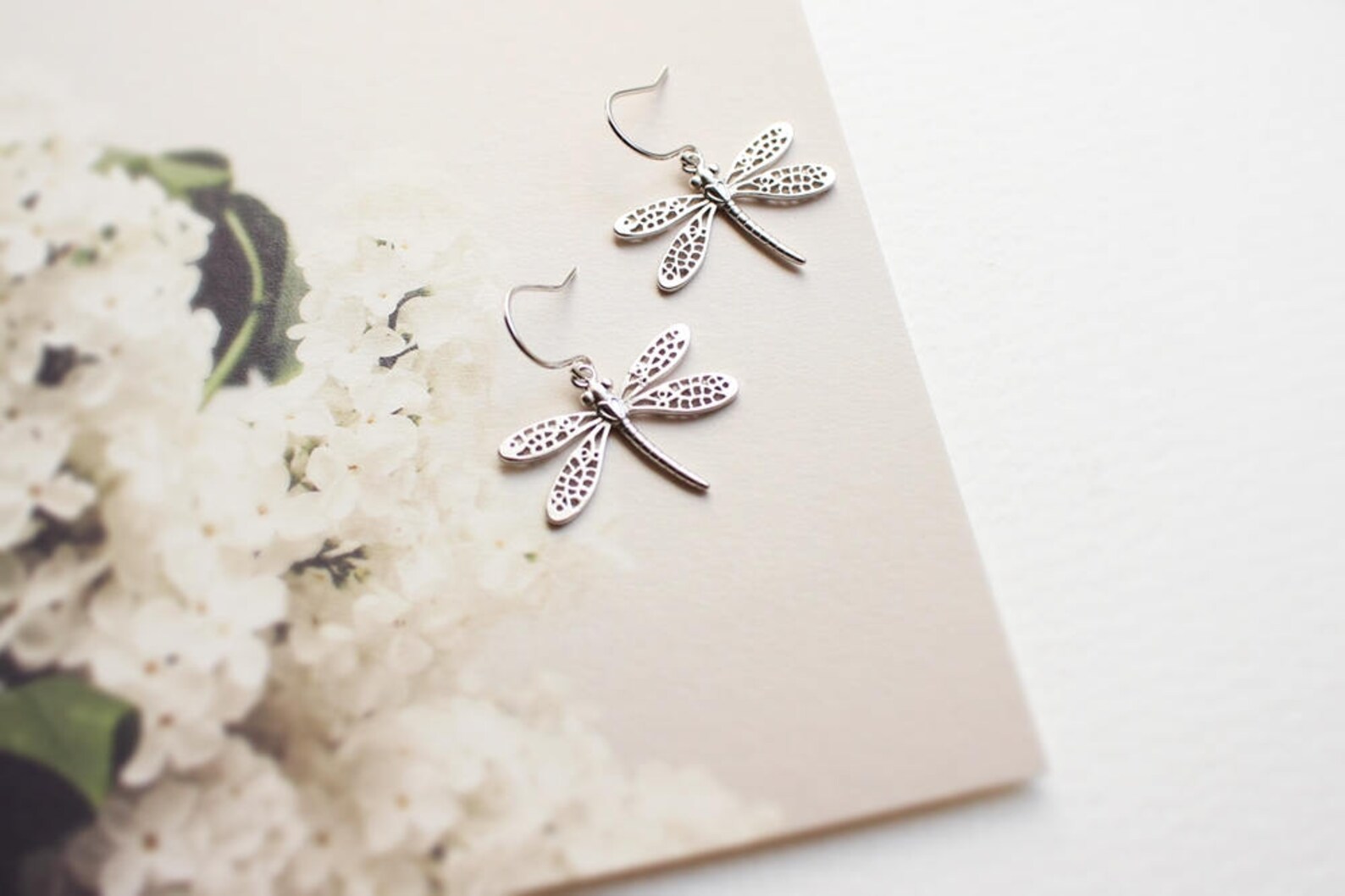 Dragonfly Earrings in Gold or Silver Insect Earrings Simple | Etsy