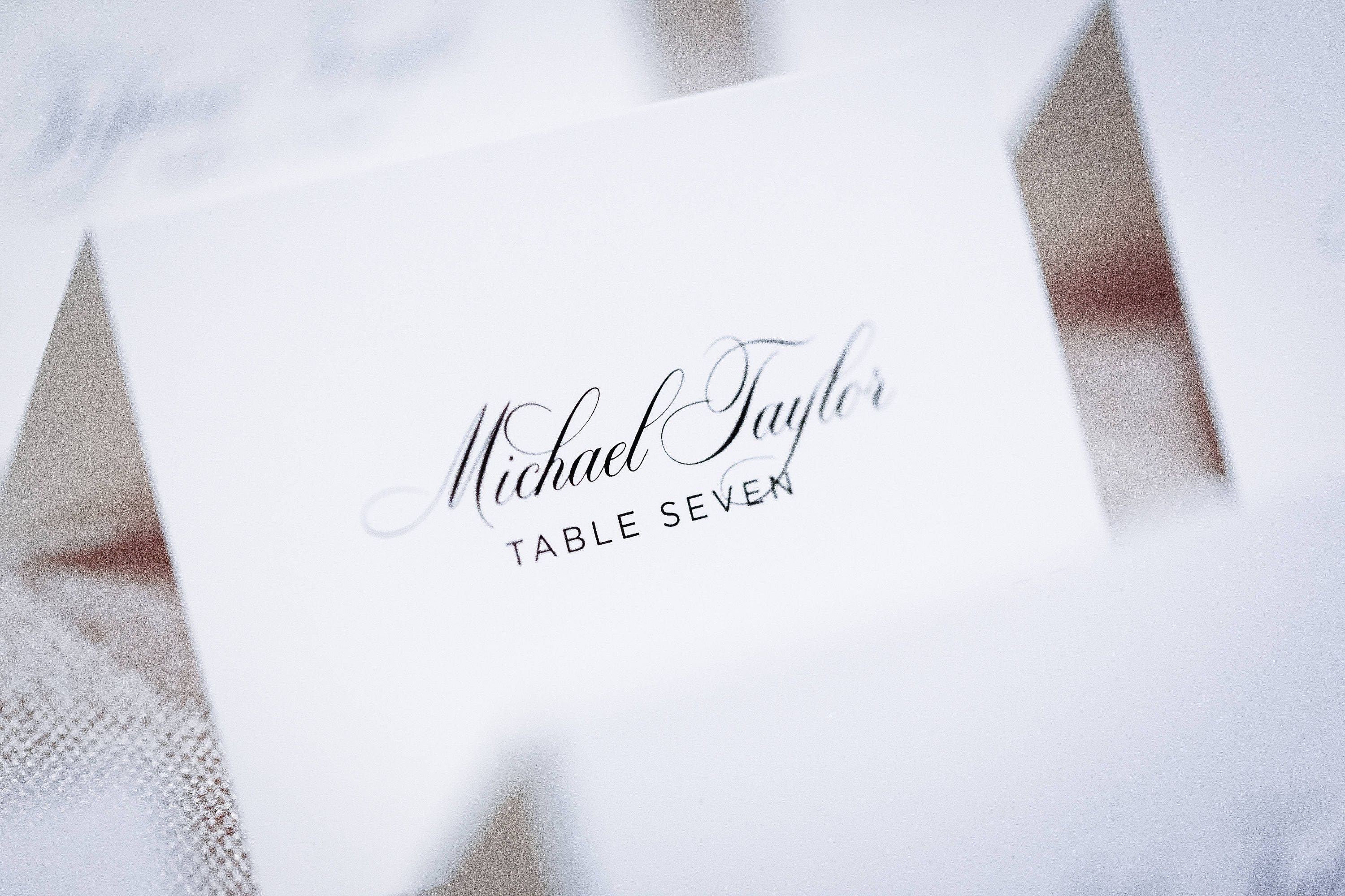 Calligraphy Script Place Cards: Modern Place Card / Wedding - Etsy