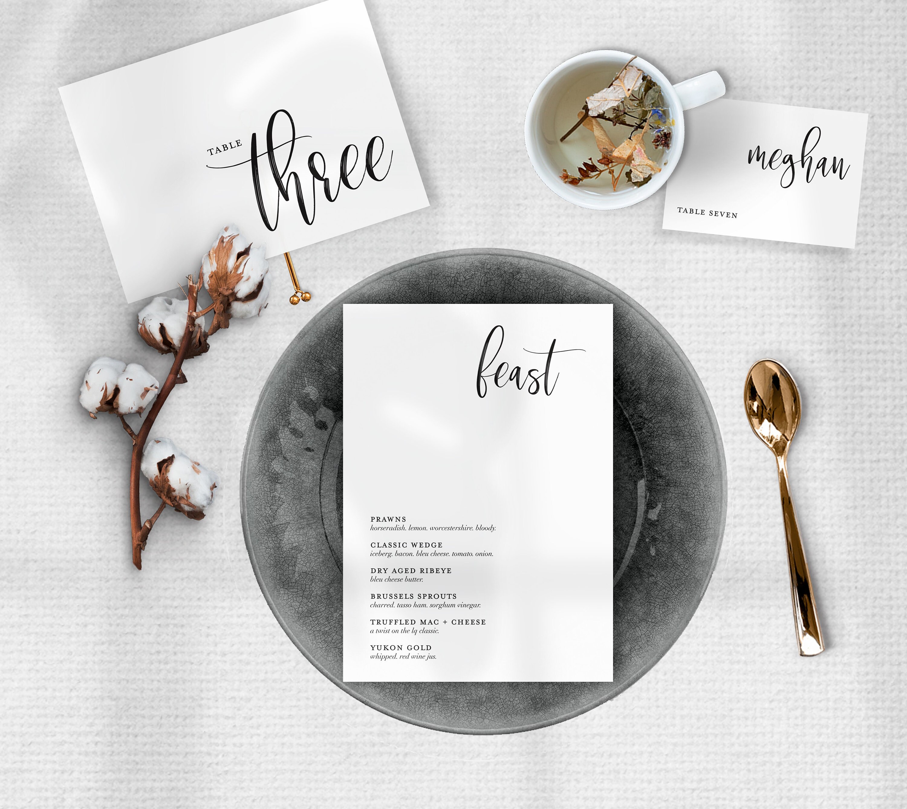 Playful Script Table Numbers: Calligraphy Wedding Table Number Cards ...