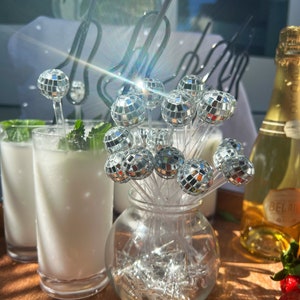 Disco Ball Drink Stirrers: Handmade Bachelorette Party Decor - Etsy