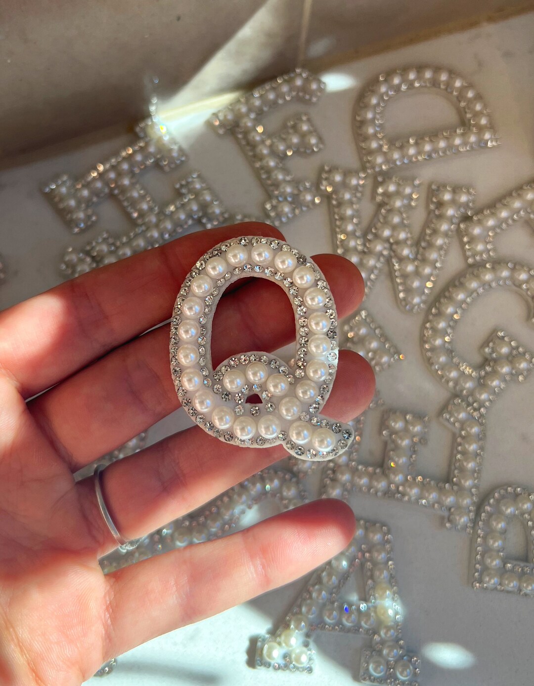 Pearl Letters Patch Letters Alphabet Letters Sew / Glue on Diy Patch ...