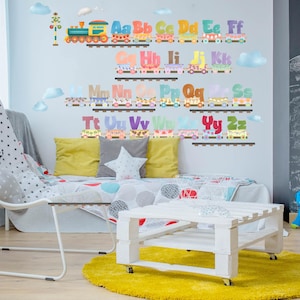 Alphabet Train Wall Decals | ABC Nursery Decor - Etsy