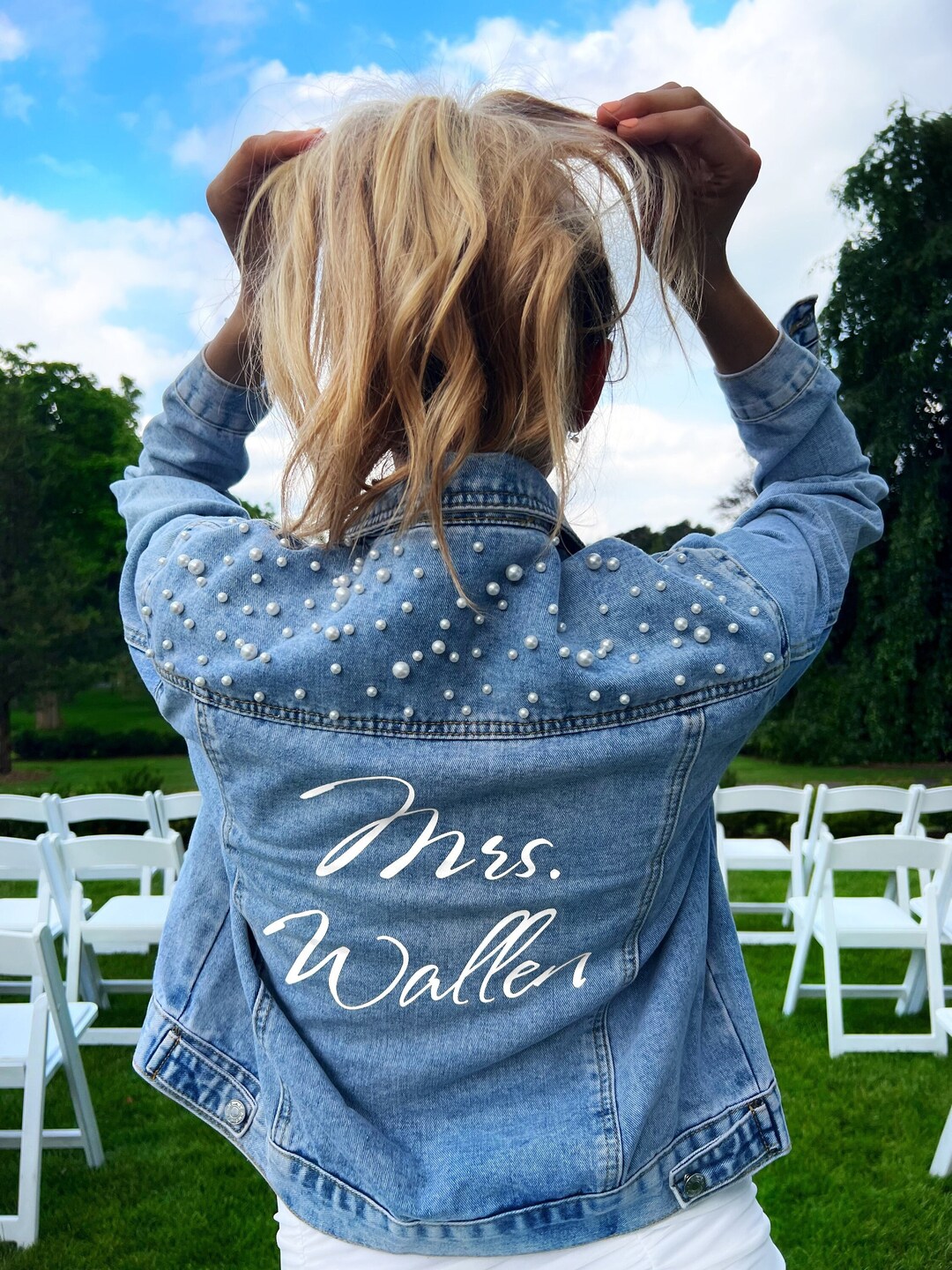 Custom Wedding Jacket, Bride Gifts, Future Mrs, Personalized Bride Jean, Bridal Denim Jacket ...