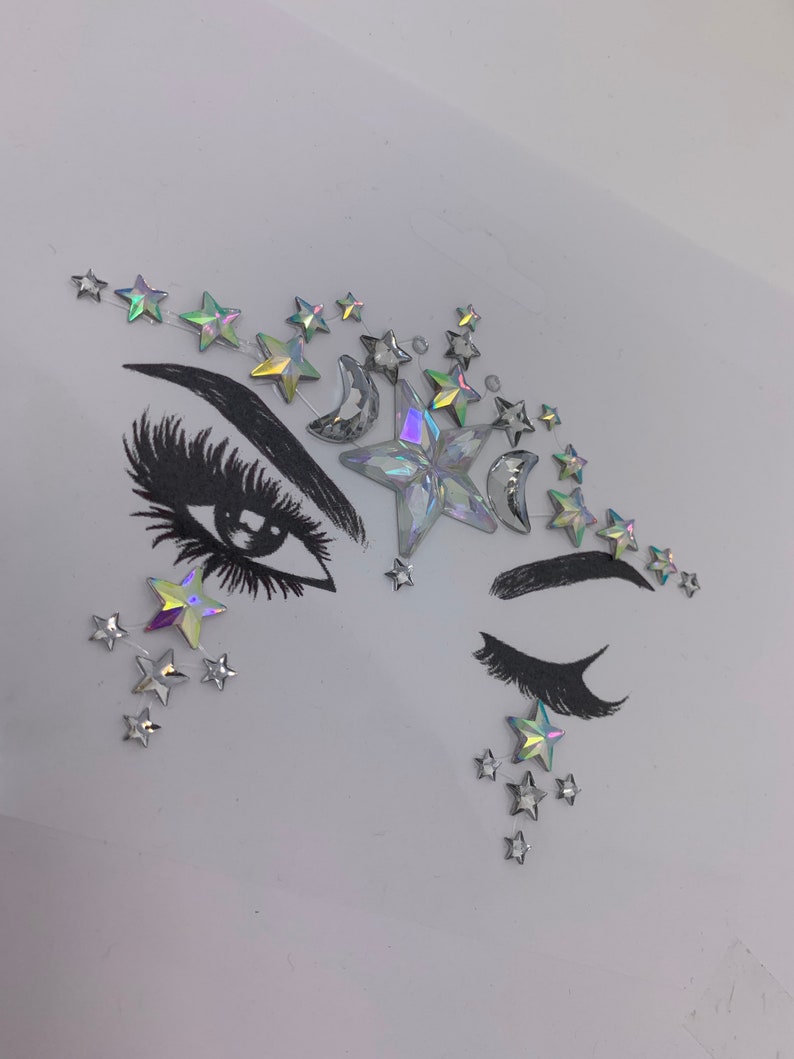 COSMIC FACE JEWELS Star & Moon Face Gems Face Rhinestones - Etsy