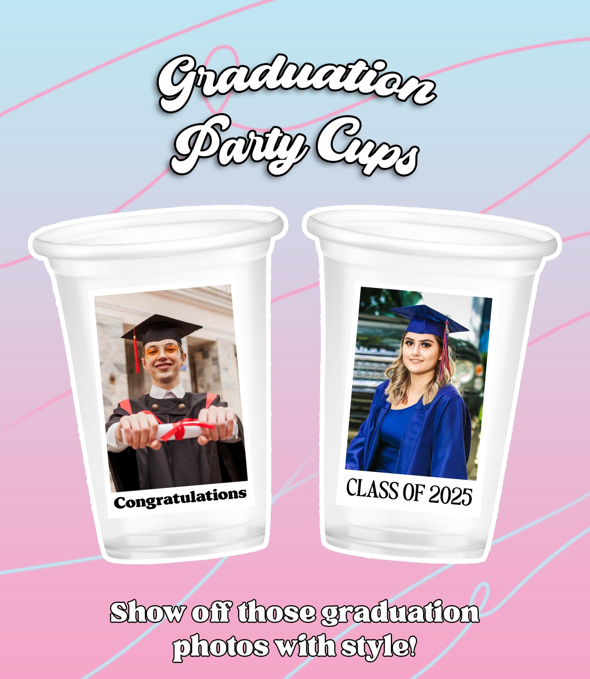 Custom Vintage Photo Graduation Cups: Personalized Party Decor - Etsy