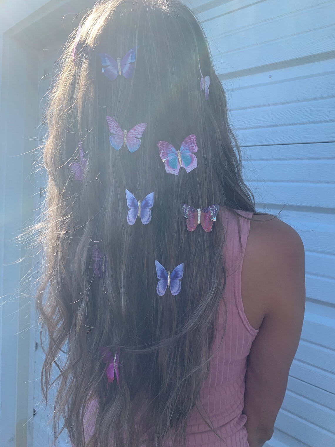 Lilac purple Butterfly Hair Clips 90s butterfly clips | Etsy