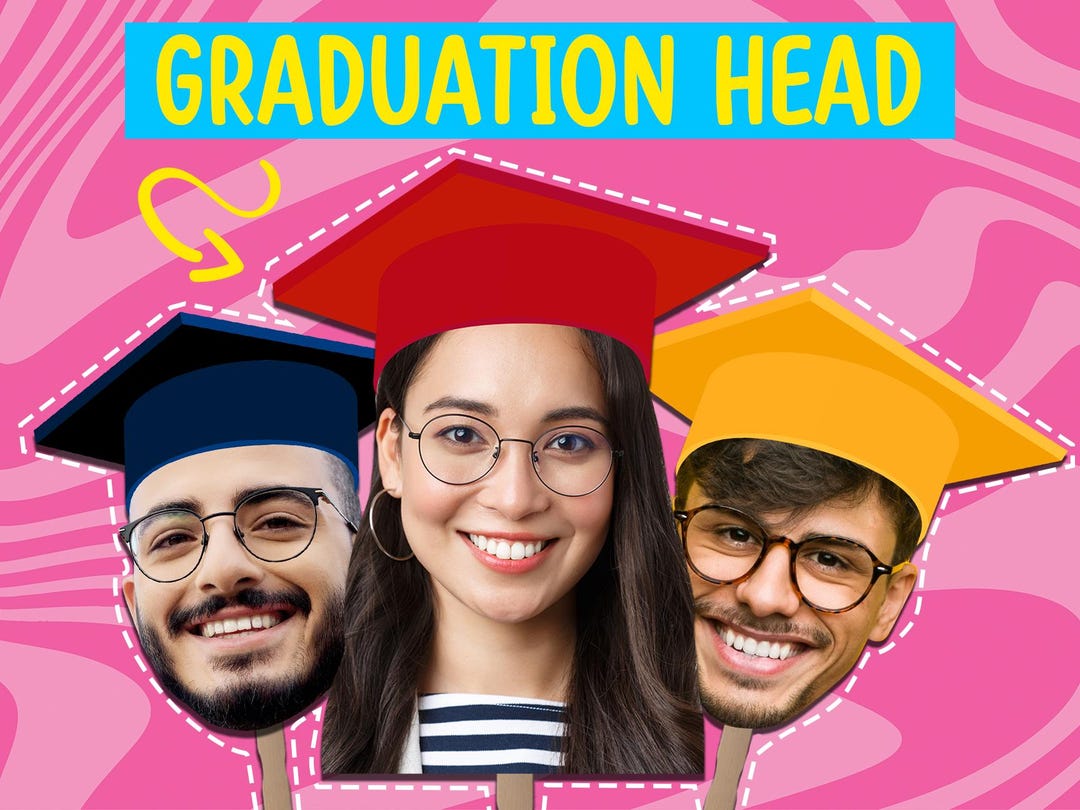 Personalized Graduation Face on a Stick: Party Favors - Etsy