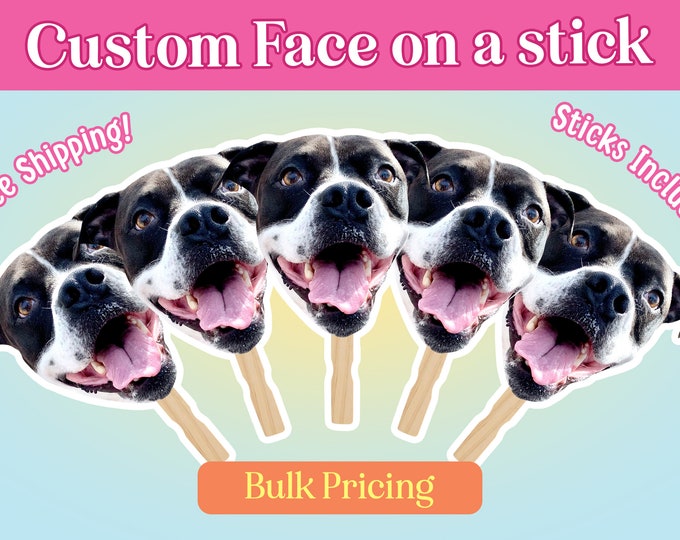 Cat Face Stick, Face on a Stick Prop, Cat Party, Cat Face on a Stick ...