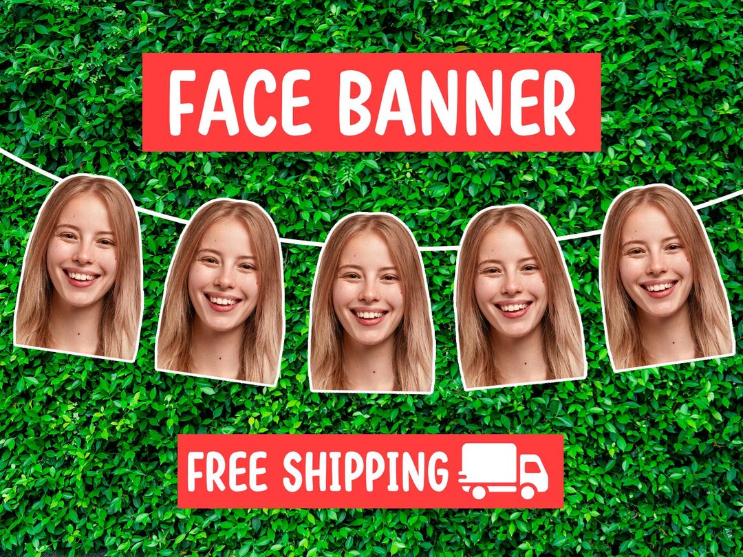 Custom Birhtday Face Banner, Custom Face Photo Banner, Birthday Banner ...