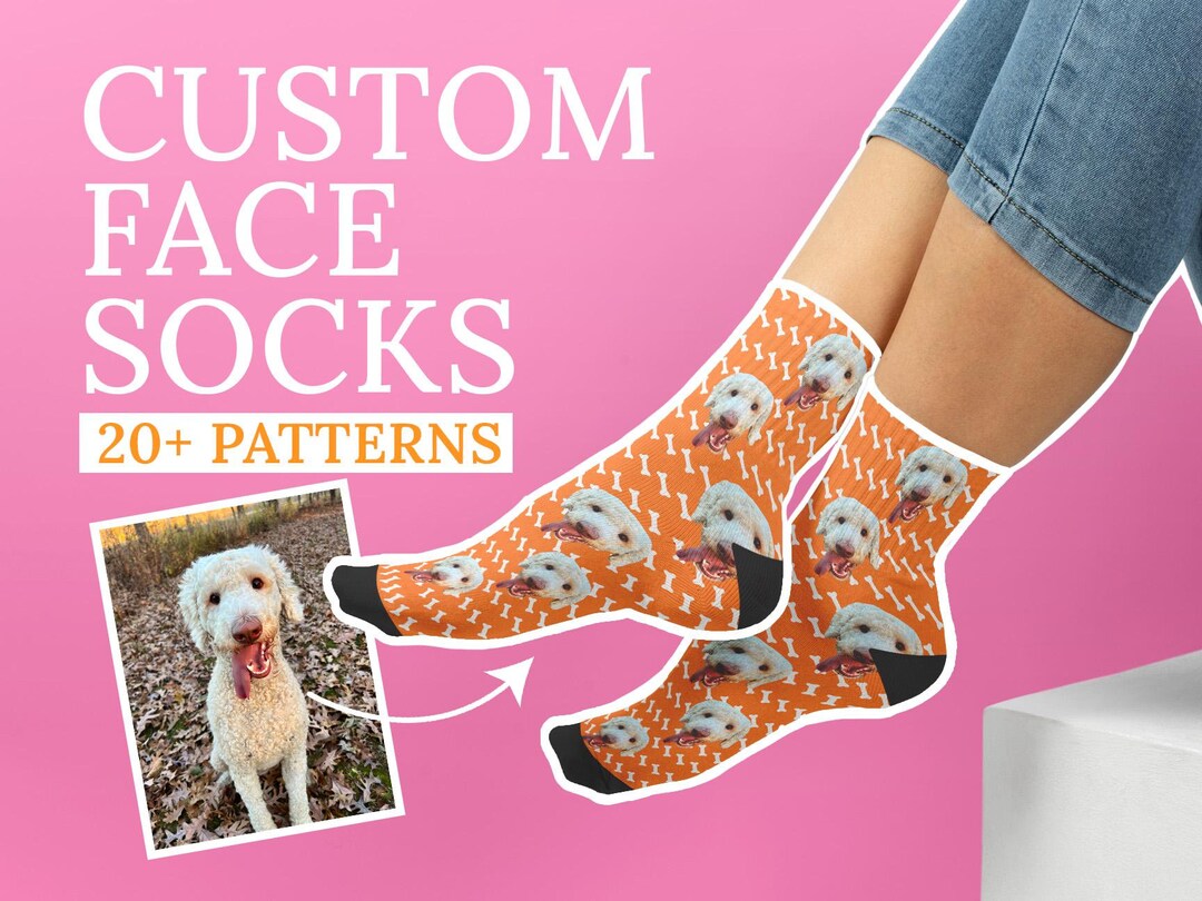Custom Pet Photo Socks: Personalized Dog Face Gift - Etsy