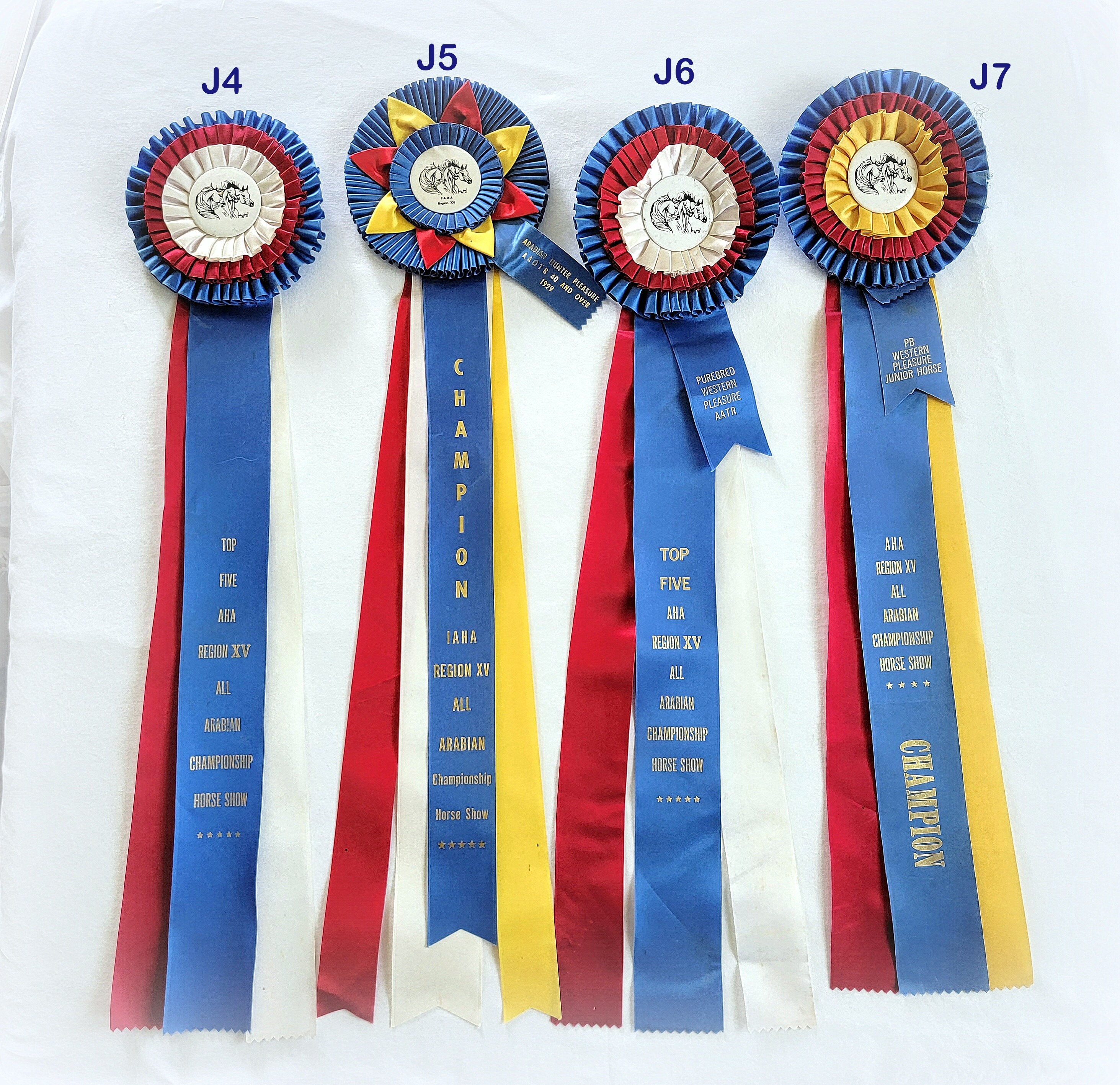 Vintage 1980's and 90's Rosette Ribbons, Equestrian Trophies, Awards ...