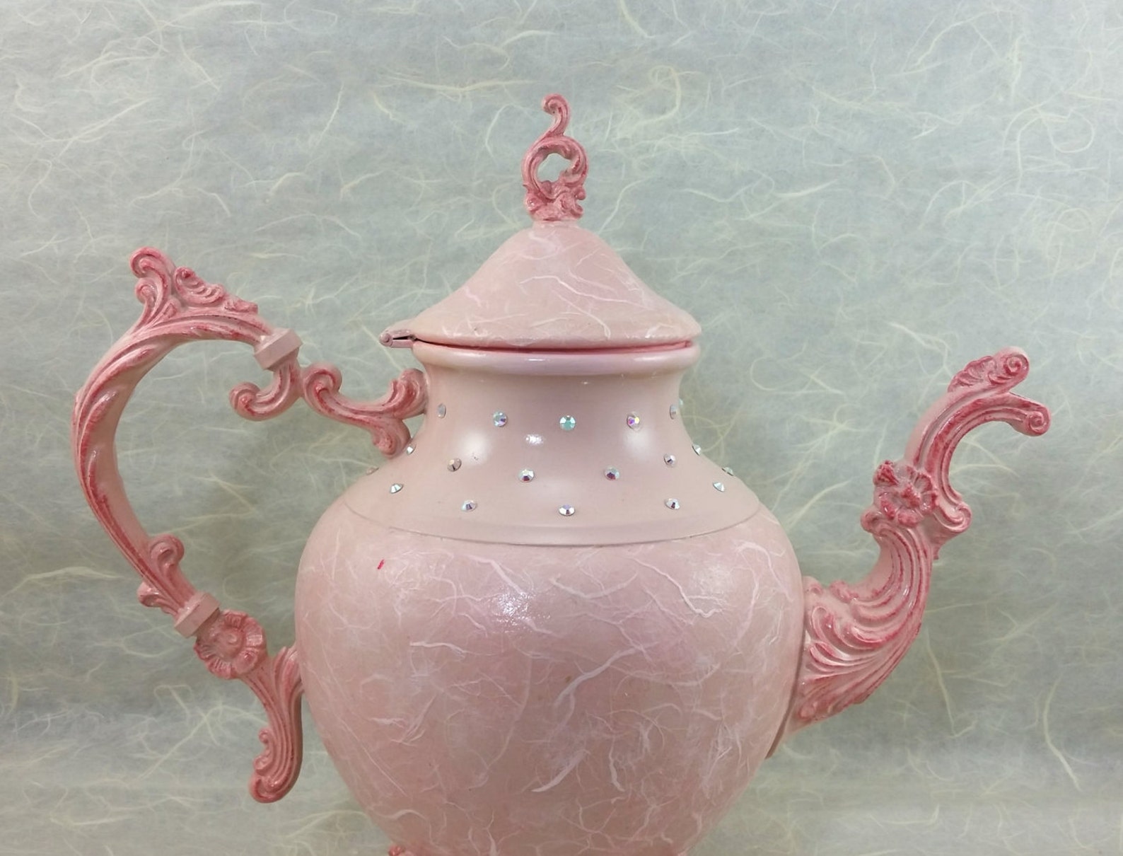 Vintage Victorian Ornate Coffee Pot, Pink Shabby Cottage Chic, Altered ...