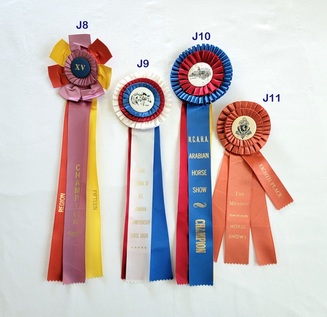 Vintage 1980's and 90's Rosette Ribbons, Equestrian Trophies, Awards ...