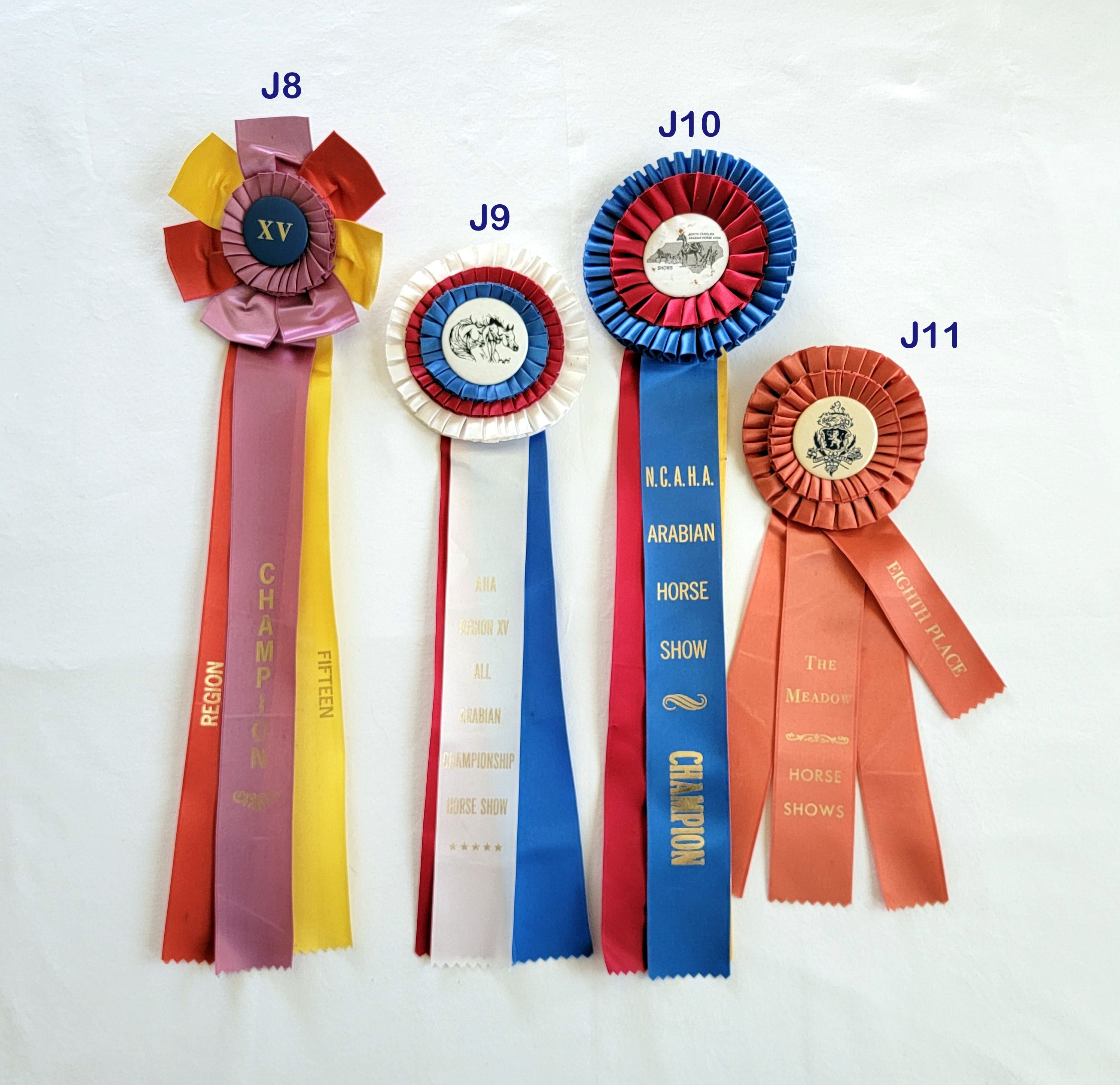 Vintage 1980's and 90's Rosette Ribbons, Equestrian Trophies, Awards ...