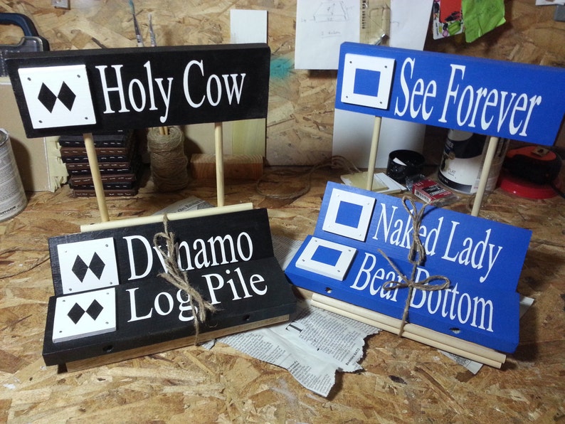 SMALL Ski Run Sign With Base Personalized & Custom Unique Gift Black ...