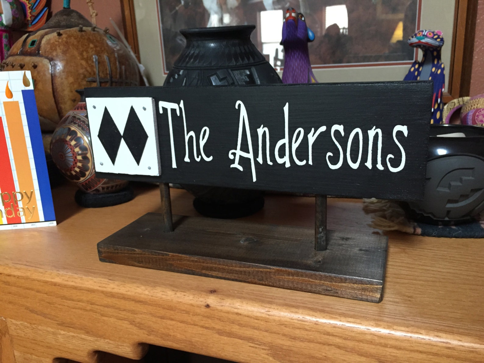 SMALL Ski Run Sign With Base Personalized & Custom Unique Gift Black ...
