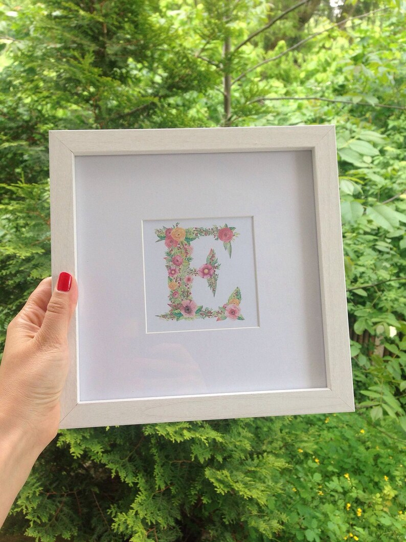 Alphabet Letters Nursery Decor Nursery Wall Art Floral - Etsy