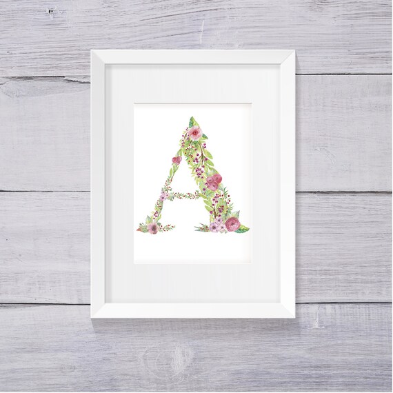 Alphabet Letters Nursery Decor Nursery Wall Art Floral - Etsy