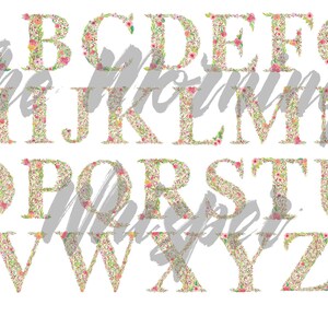 Alphabet Letters Nursery Decor Nursery Wall Art Floral - Etsy