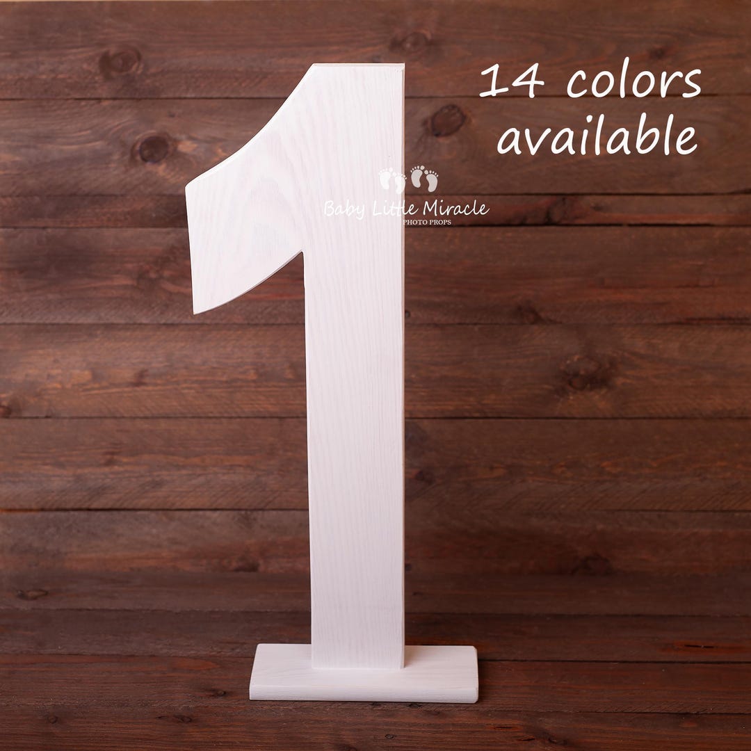 60cm Big Wooden Digit 1, Photo Prop for First Birthday, Number One ...