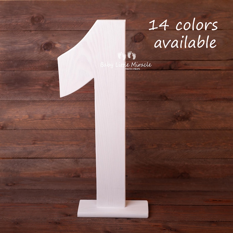60cm Big Wooden Digit 1, Photo Prop for First Birthday, Number One ...