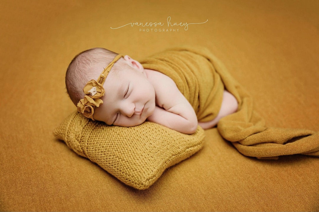 Mustard SAMANTHA Posing Fabric, Backdrop, Newborn Cover, Newborn Wrap ...