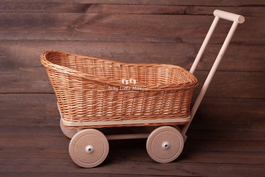 Wicker Trolley, Trolley for Photos, Trolley for Toys, Wicker Cart ...