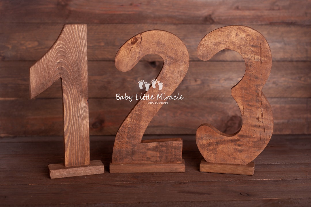 30cm Big Wooden Digits, Photo Prop for First Birthday, Number One ...