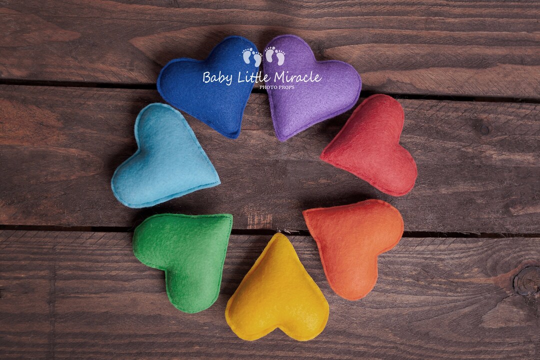 Rainbow Photo Prop, Newborn Photo Props, Photo Prop, Felt Heart ...