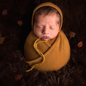 Newborn Mustard Set, Chunky Wool Cloud, Wool Flower, Mustard Newborn ...