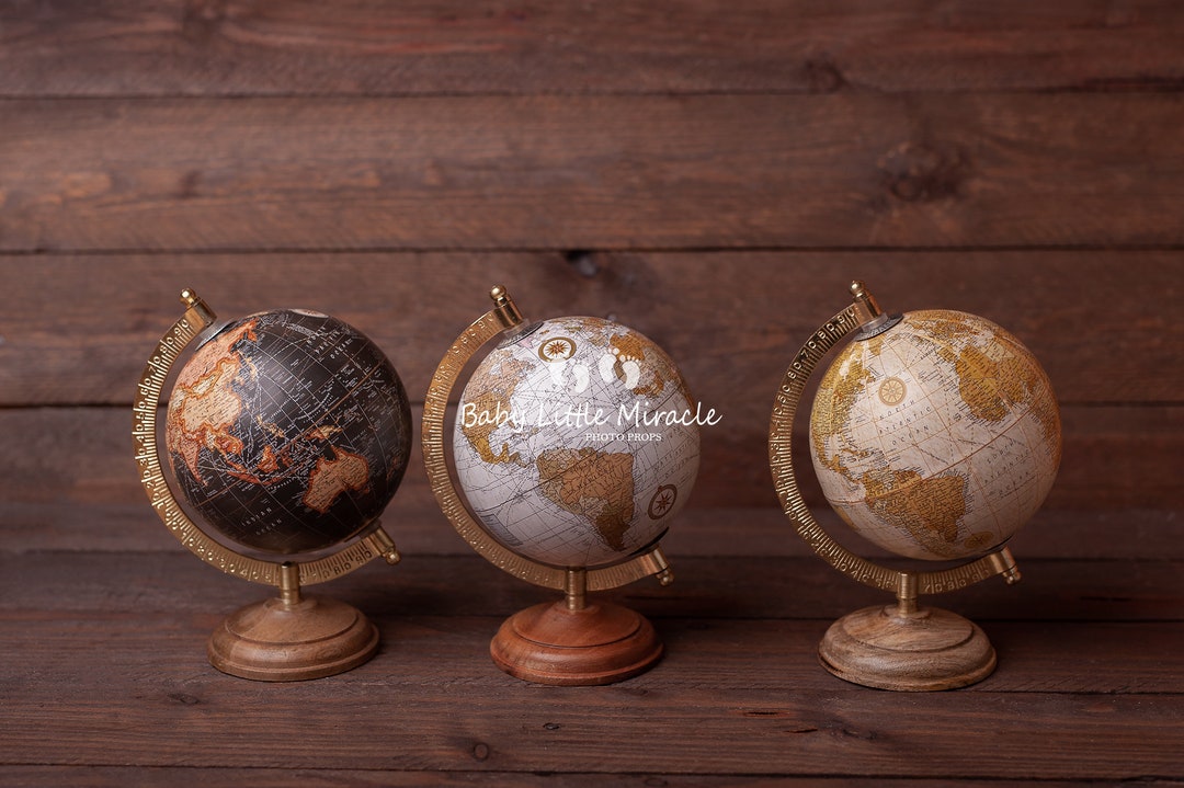 Globe, Wooden Globe, Globe Photo Prop, Small Globe, Newborn Photo Prop ...