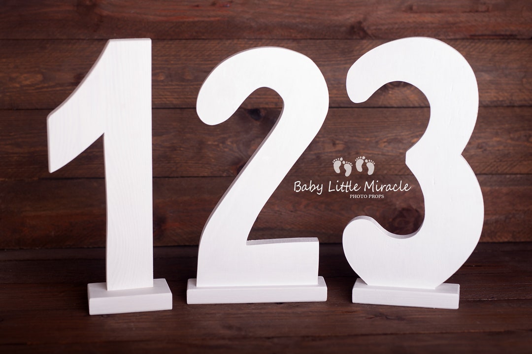 30cm Big Wooden Digits, Photo Prop for First Birthday, Number One ...