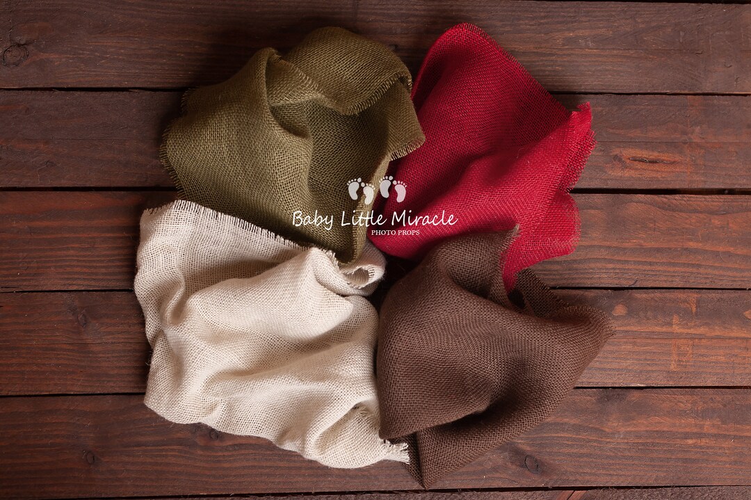Burlap Blankste Set, Newborn Photo Prop, Vintage Photo Prop, Layering ...