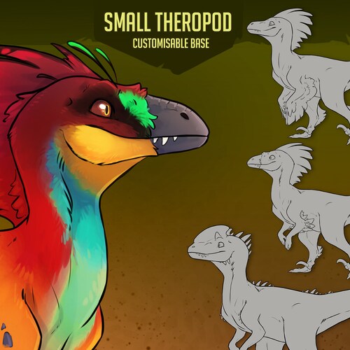 Small Theropod Customisable Base Raptor Reference Sheet - Etsy