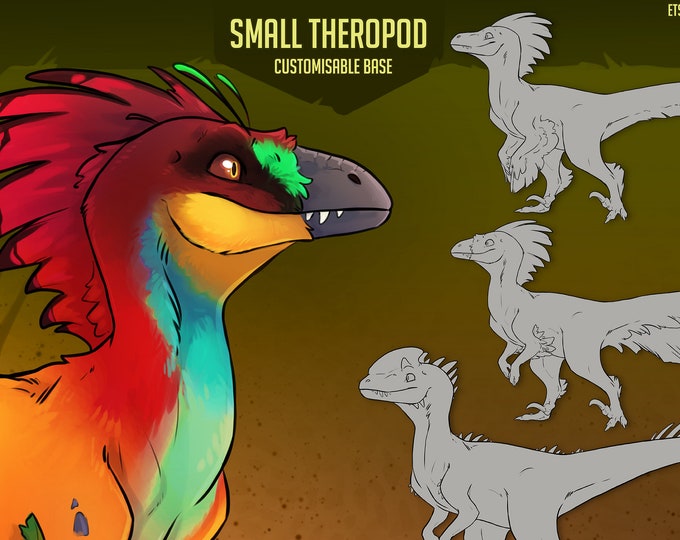 Small Theropod - Customisable Base, Raptor, Reference Sheet, Furry Base ...