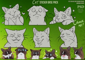 Cat Base Pack Comes With Lineart, Shading, and Colour Fill P2U Feline ...